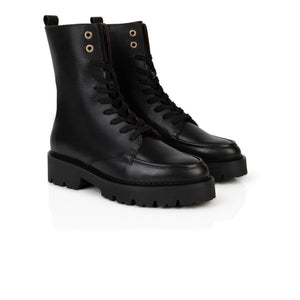 Kiki: Black Leather Lace Up Boots – Air & Grace