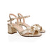 Dancing Queen: Gold Metallic Block Heel Sandals from Air & Grace